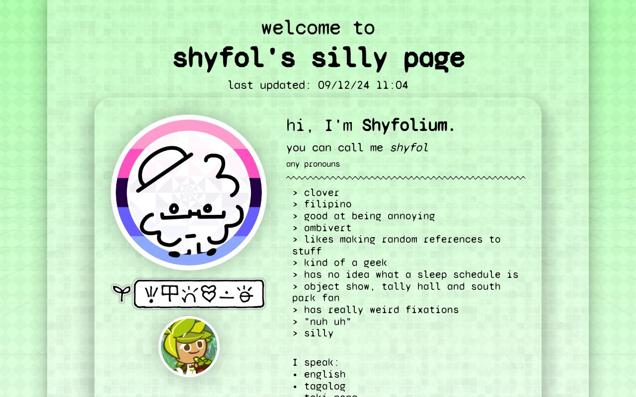 shyfol's silly page